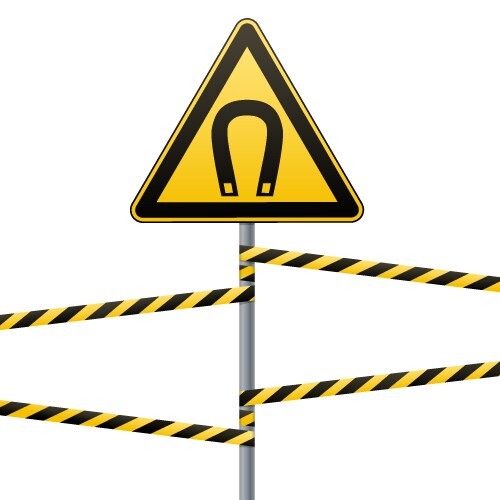 Safety sign caution - danger magnetic field Vector Image