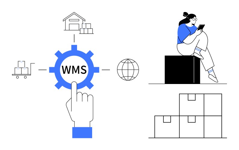 Warehouse management system integration Royalty Free Vector