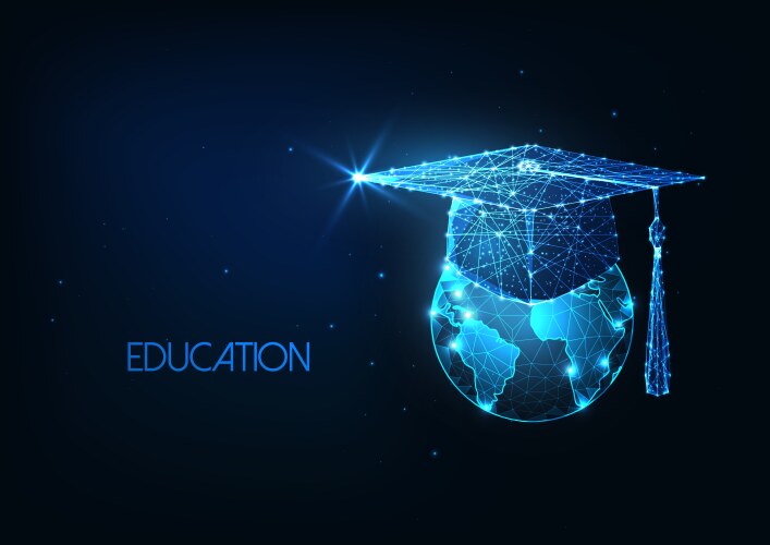 Futuristic graduation 2025 concept banner Vector Image