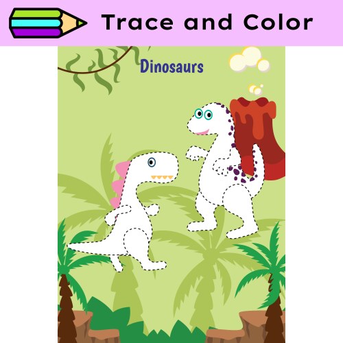 Pen tracing lines activity worksheet for children Vector Image