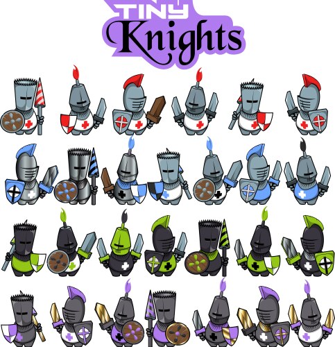 Collection of knights emoticons Royalty Free Vector Image