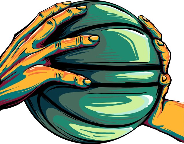 Hands Holding Basketball Vector Images (over 480)