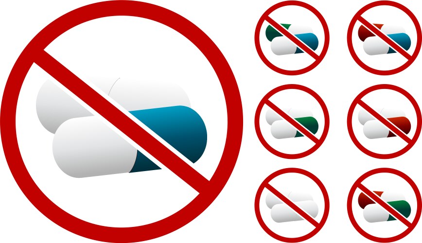 No drugs cross symbol icon Royalty Free Vector Image