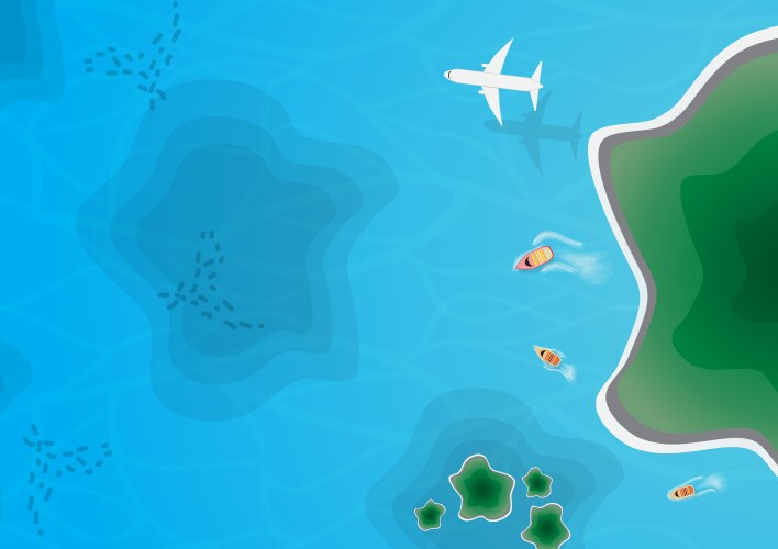 Island or isle with beach and mountain top view Vector Image