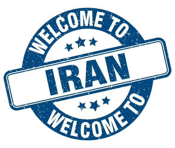 Welcome to iran stamp round sign Royalty Free Vector Image