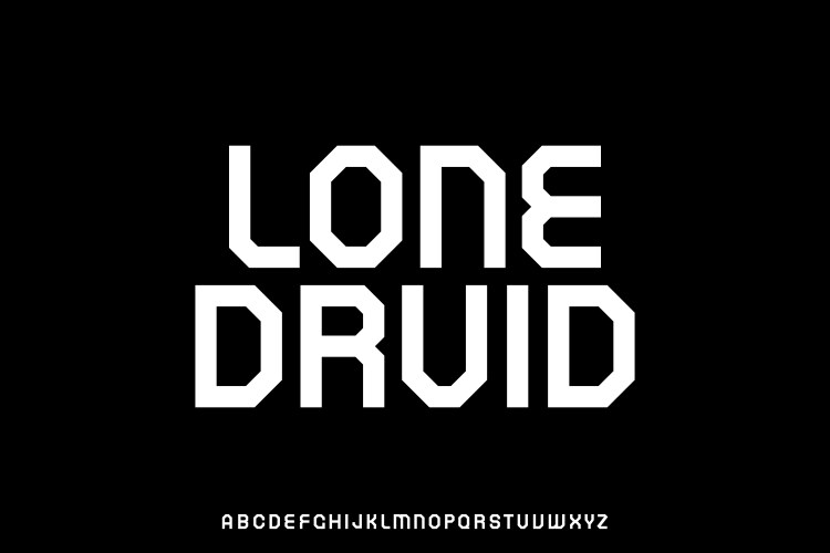 Modern strong alphabet display font futuristic Vector Image