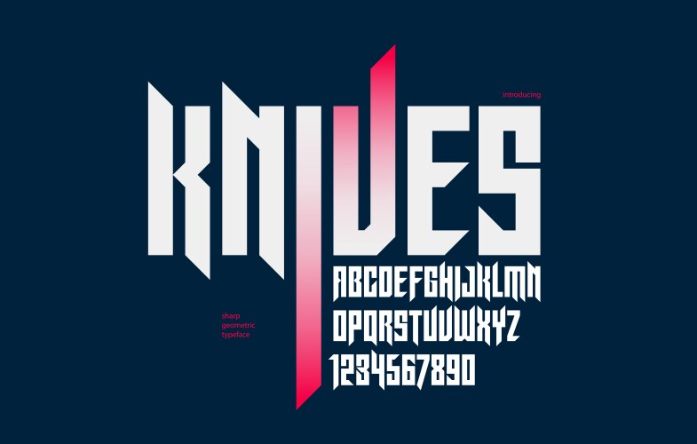 Sharp and bold display font for logo gothic or Vector Image