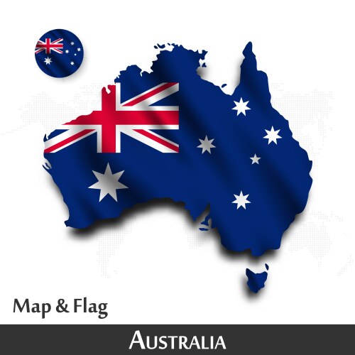Australia flag map Royalty Free Vector Image - VectorStock