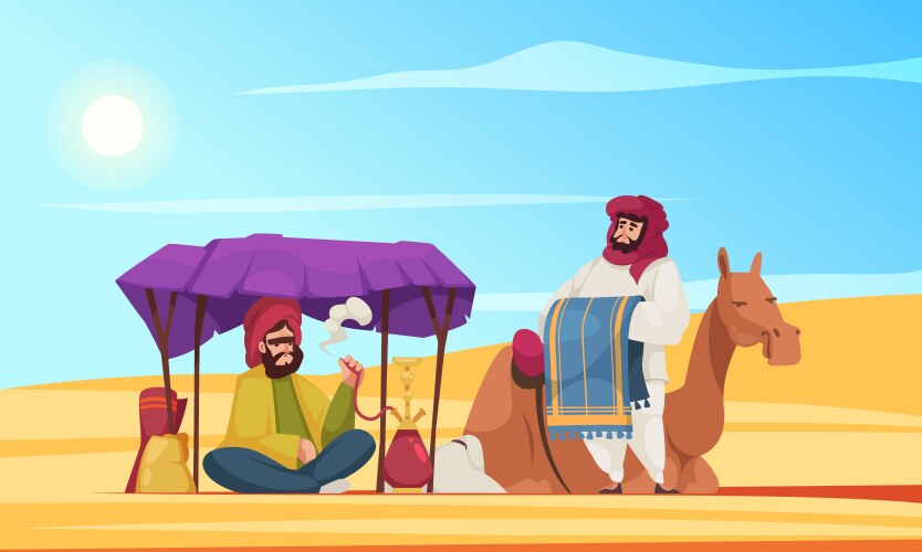 Desert scene cartoon Royalty Free Vector Image