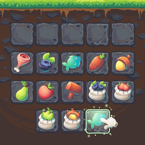 Game match icon character set in different colors Vector Image