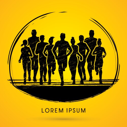 Marathon runners Royalty Free Vector Image - VectorStock
