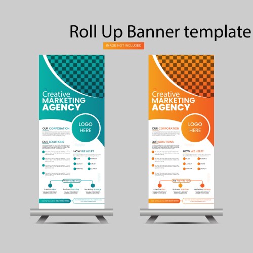 Premium modern roll up banner template Royalty Free Vector