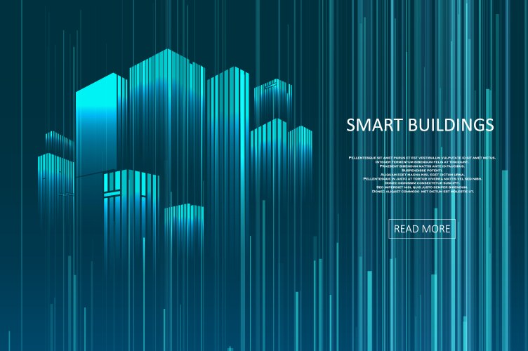 Smart building concept design for city Royalty Free Vector