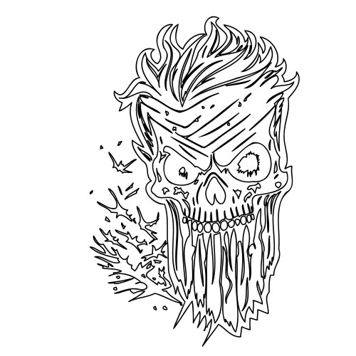 Zombie scary outline sketch Royalty Free Vector Image