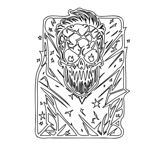 Zombie scary outline sketch Royalty Free Vector Image