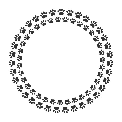 Paw prints trail animal frame Royalty Free Vector Image