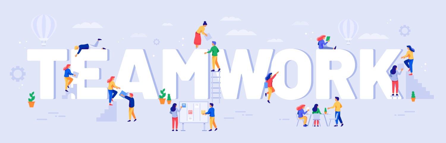 Cartoon business team celebrating an award Vector Image