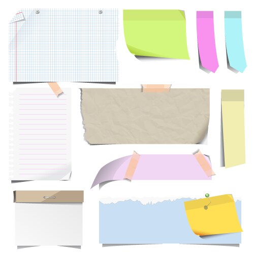 Color note stickers four sheets for notes Vector Image