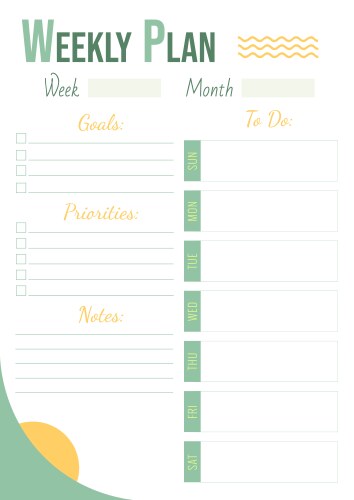 Weekly Plan Vector Images (over 5,800)