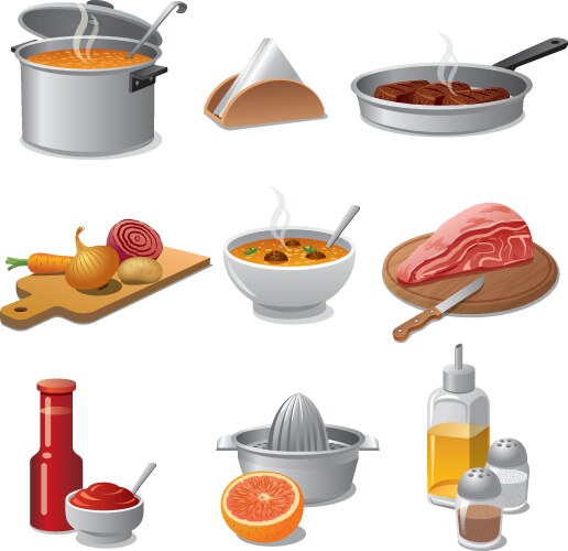 Fast food icon set Royalty Free Vector Image - VectorStock