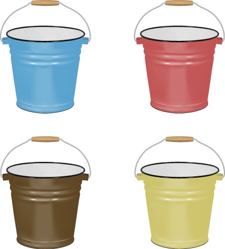 Colorful Bucket Set Royalty Free Vector Image - VectorStock