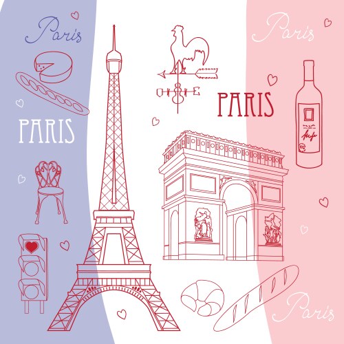 Paris design elements Royalty Free Vector Image