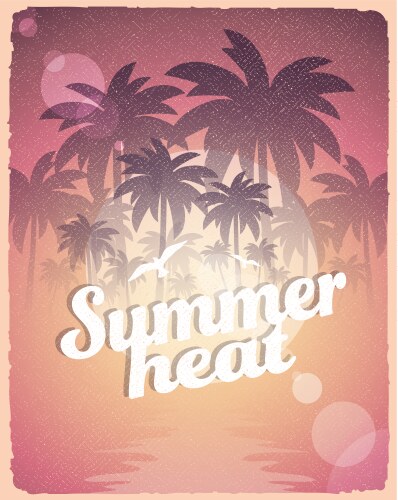 Retro vintage summer poster design with typography
