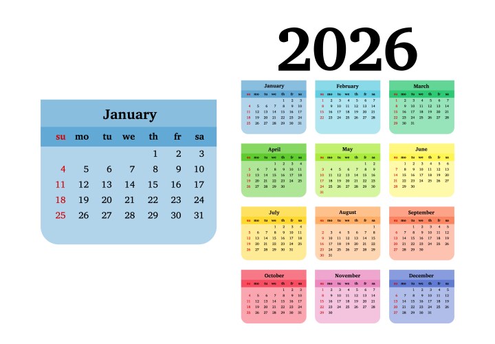 2026 Calendar Vector Images (over 3,100)