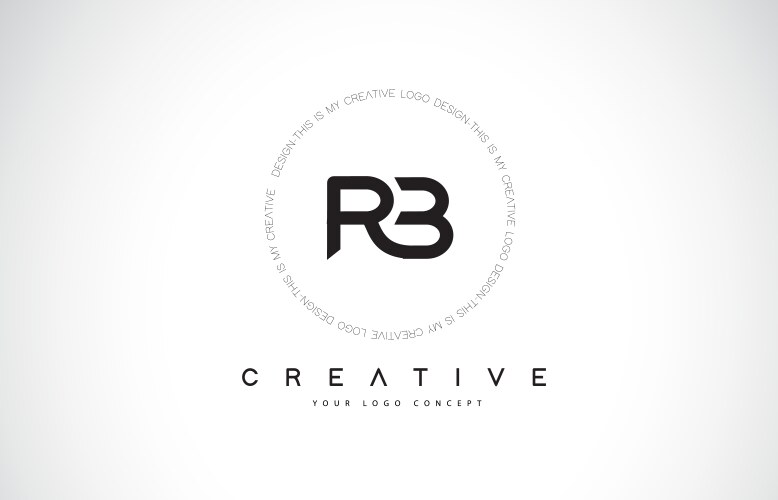Rb r b letter logo design creative icon modern Vector Image