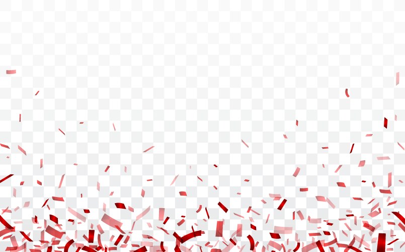 Red confetti isolated on transparent background Vector Image