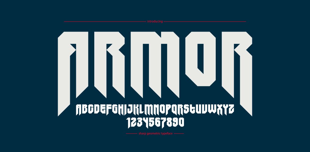 Sharp and bold gothic font for logo creation Vector Image