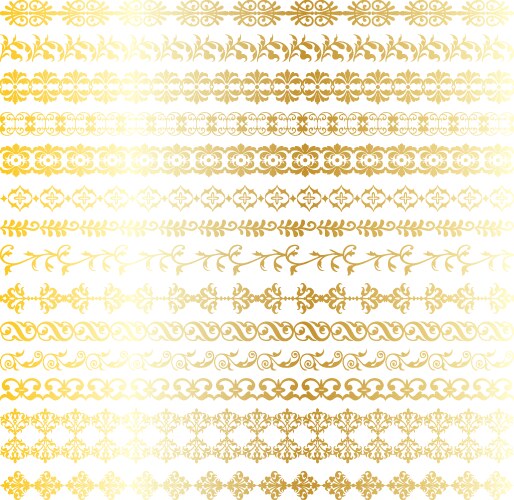 Gold ornate border patterns Royalty Free Vector Image