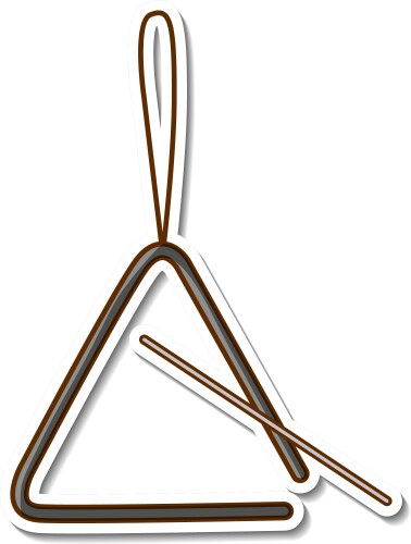 Triangle musical instrument drawn by hand black Vector Image