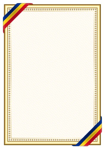 Vertical frame and border with romania flag Vector Image