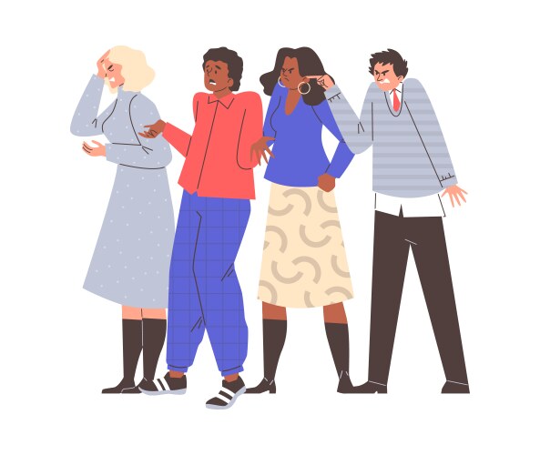 Animated group discussion Royalty Free Vector Image