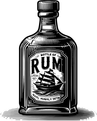Hand drawn rum bottle labels with intricate Vector Image