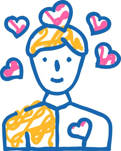 Youth man icon doodle Royalty Free Vector Image