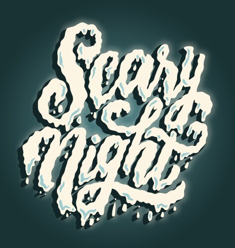Scary night template lettering Royalty Free Vector Image