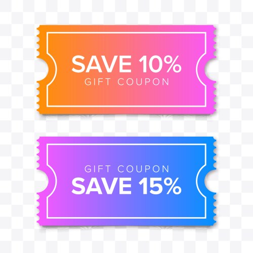 Gift voucher coupon template design paper label Vector Image