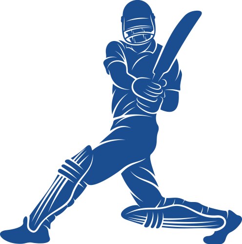 Cricket player logo design icon symbol template Vector Image