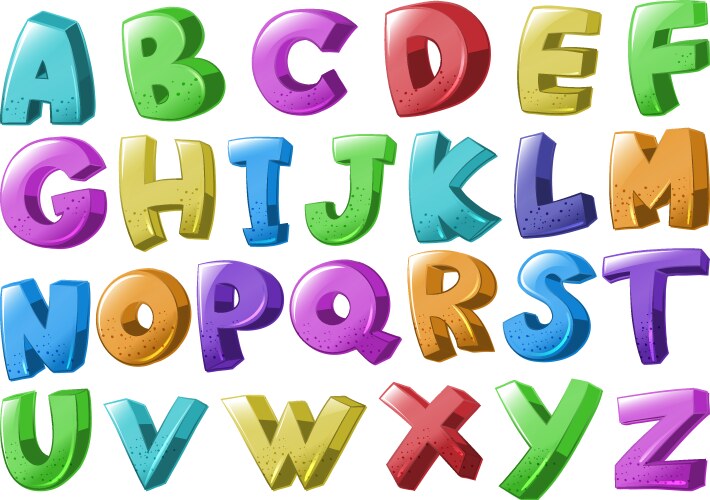 English alphabet from a to z Royalty Free Vector Image