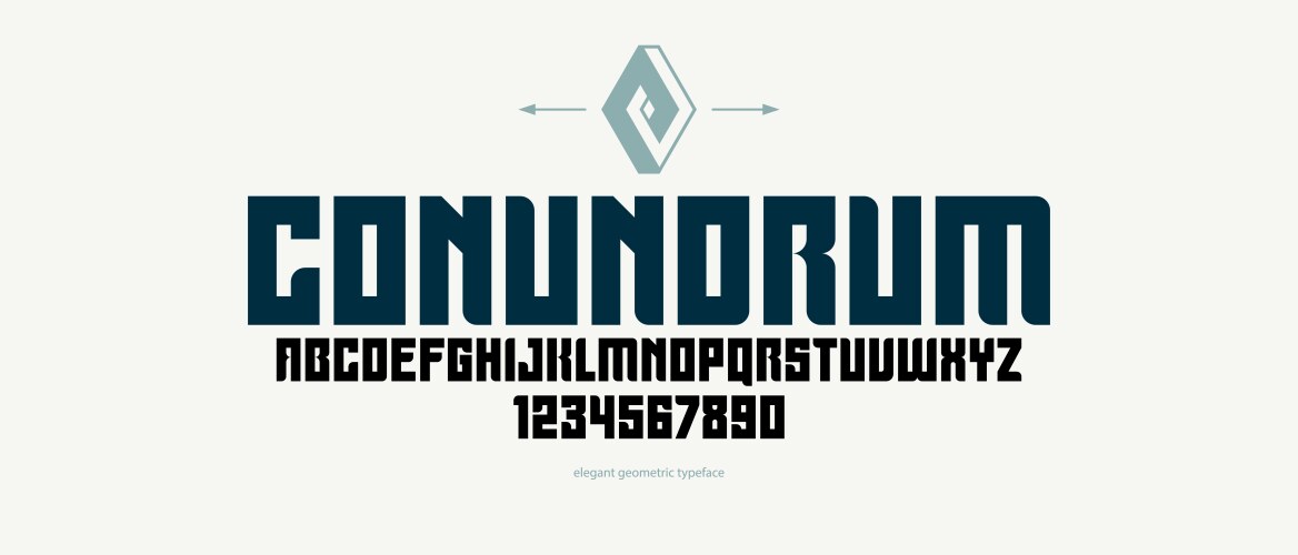 Geometric bold sans serif typeface thick Vector Image