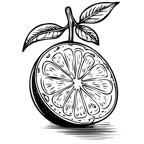 Rangpur lime drawing realistic outline fruit Vector Image
