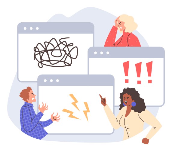 Conflict scenarios set Royalty Free Vector Image