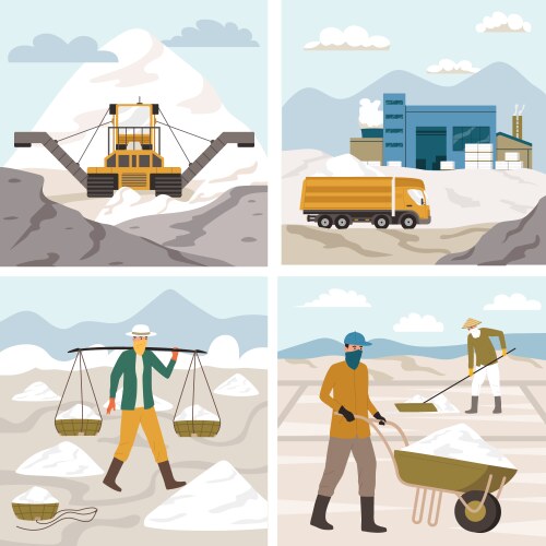 Salt collecting Royalty Free Vector Image - VectorStock