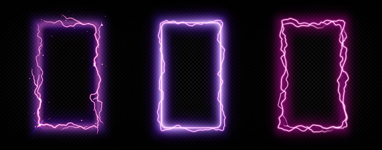 Lightnings purple thunderbolts hit ground Vector Image