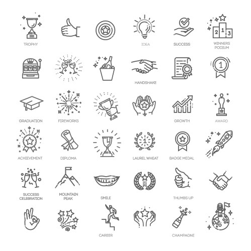 Success awards achievement elements Royalty Free Vector