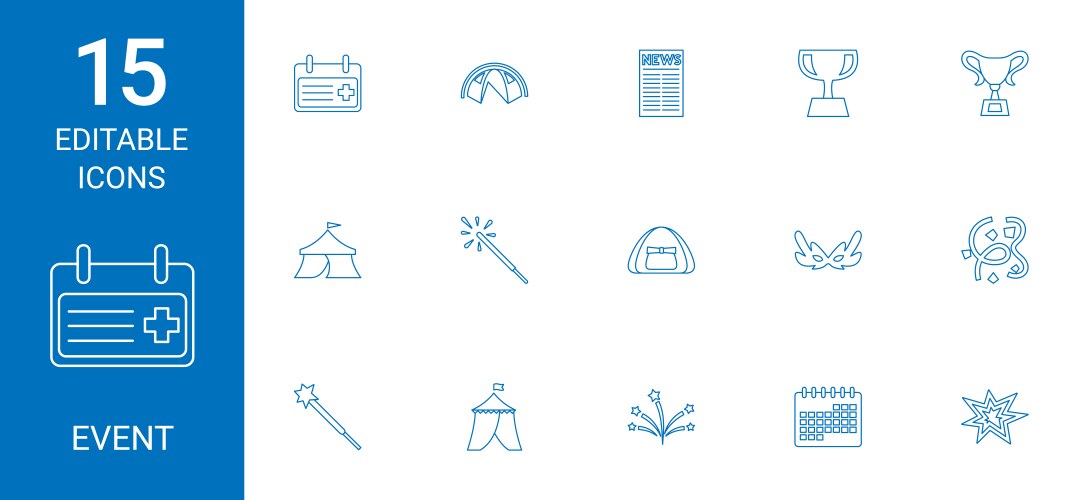 13 event icons Royalty Free Vector Image - VectorStock