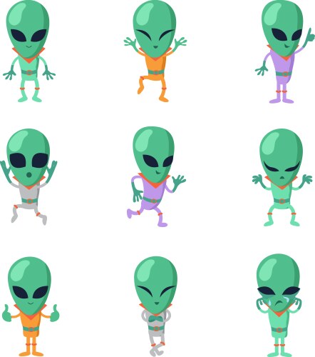 Comic slimy aliens funny cartoon green slime Vector Image
