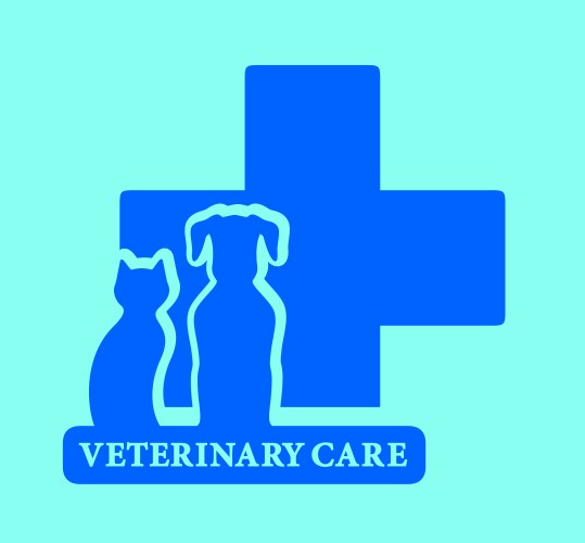 Blue medical veterinary sign Royalty Free Vector Image